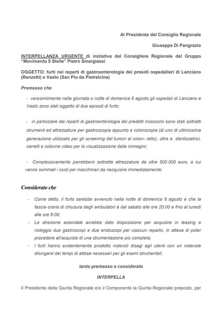 Interpellanza po penne | PDF