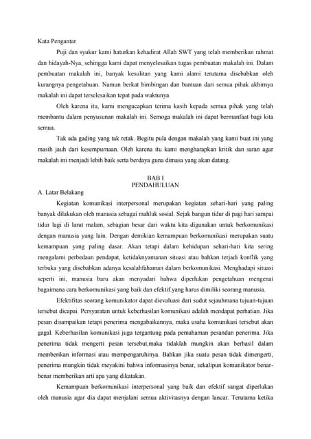 Makalah interpersonal dan intrapersonal skill | PDF Makalah interpersonal dan intrapersonal skill | PDF