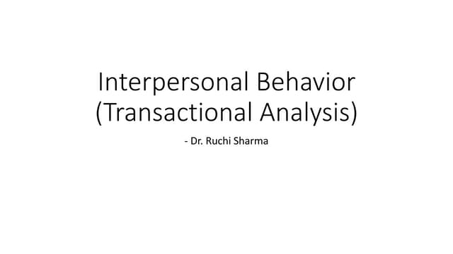 Transactional analysis TA | PPTX