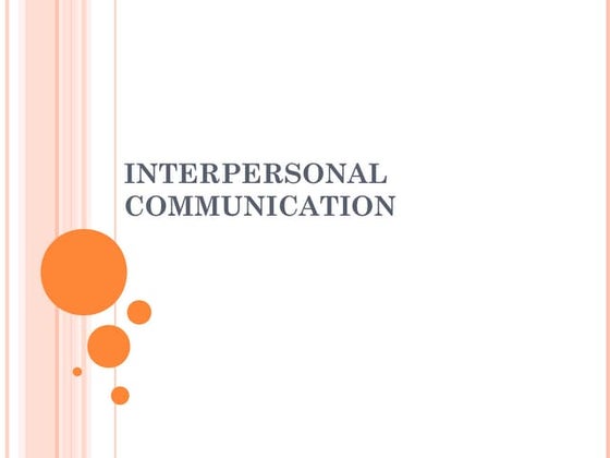 Communication and interpersonal skills | PPT