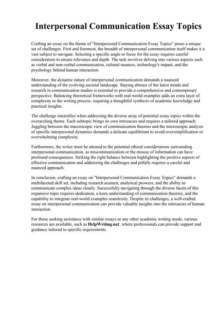 Oral Communication Essay. Bennett College | PDF