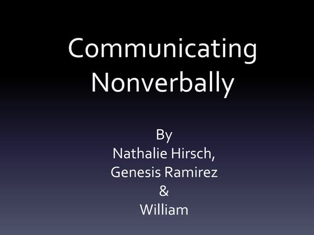 Nonverbal communication powerpoint | PPTX