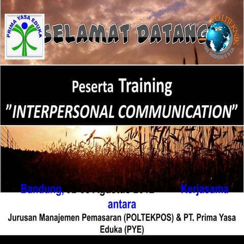 Interpersonal communication training | PPT
