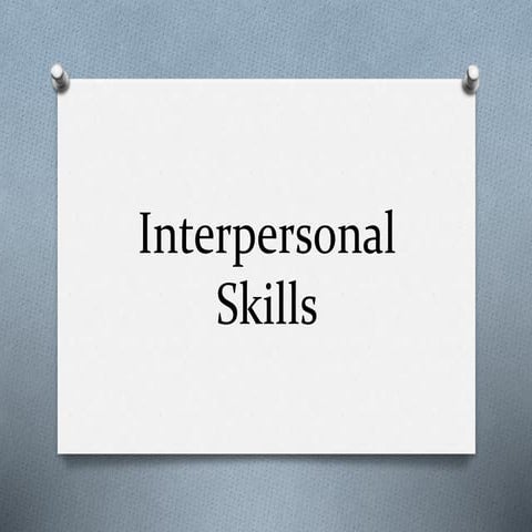 Interpersonal skill | PPTX