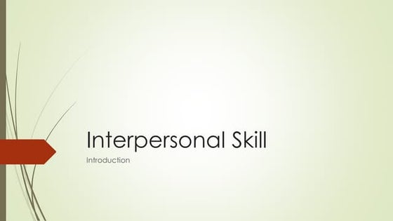 Interpersonal Skills | PPT