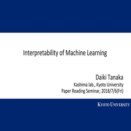 Interpretability of machine learning | PDF
