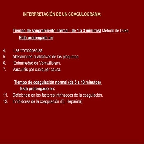 InterpretacióN De Un Coagulograma | PPT
