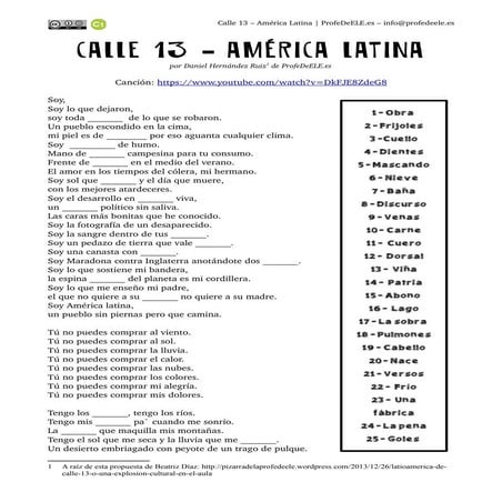 Calle 13 - Latinoamérica | Mi interpretación de la letra | PDF