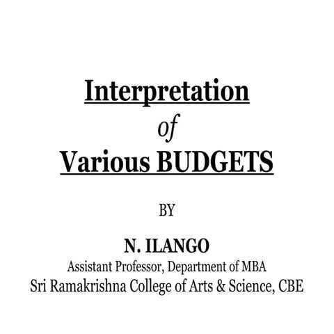 Interpretation of Various TYPES OF BUDGETS | PPTX