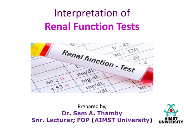 Interpretation Of Renal Function Tests Pdf