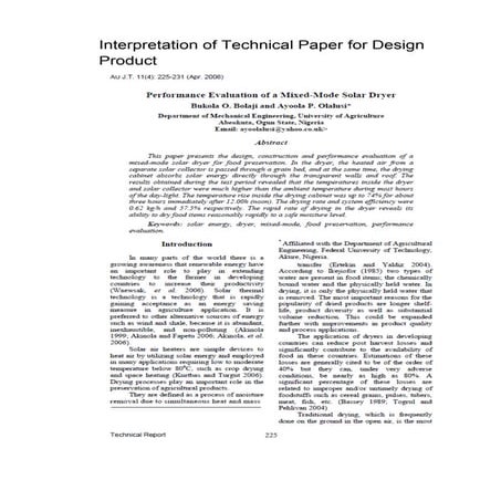 Interpretation of Technical Paper for Design Product | PDF | Science