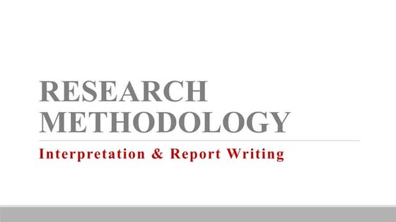 Research Report Writing | PPTX