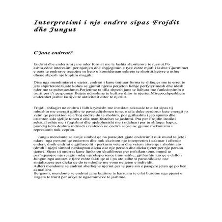 Interpretimi i nje endrre sipas frojdit dhe jungut | DOC