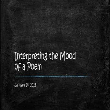 Interpreting Mood of a Poem | PPTX