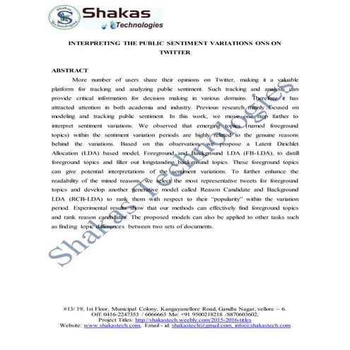 Interpreting the public sentiment variations ons on twitter | PDF