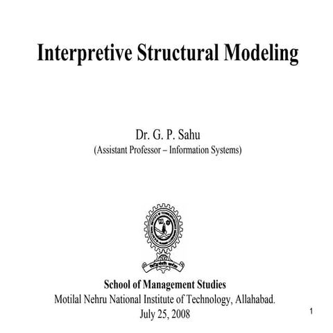 Interpretive structural modeling | PPT