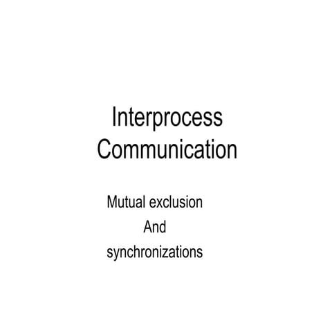 Inter Process Communication Ppt