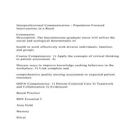 Interprofessional Communication - Population Focused Intervent.docx