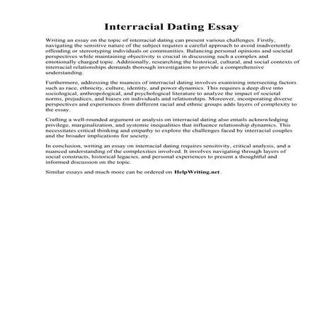 Interracial Dating Essay | PDF