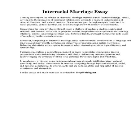 Interracial Marriage Essay | PDF