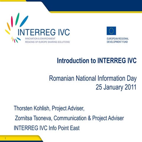 INTERREG IV-C-Prezentare generala 2011 | PPT
