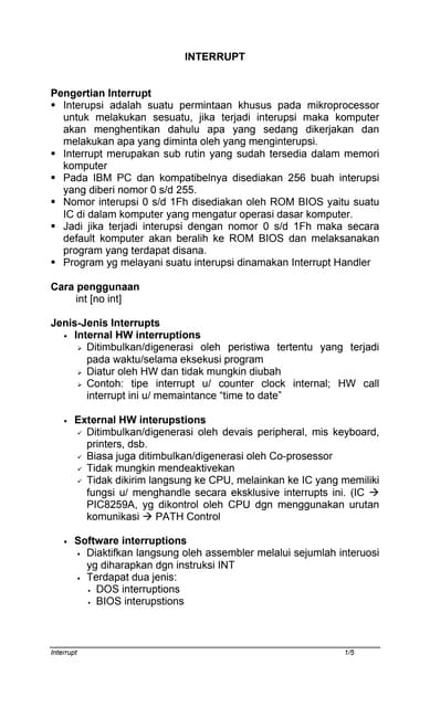 Jenis dan proses interupsi | PPT