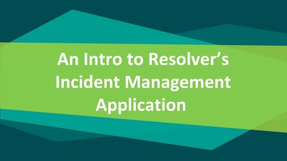 An Intro to Resolver's Risk Application | PPT