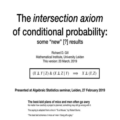 The Intersection Axiom of Conditional Probability | PPT