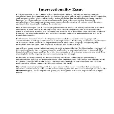 Intersectionality Essay | PDF