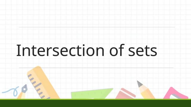 Union & Intersection of Sets | PPTX