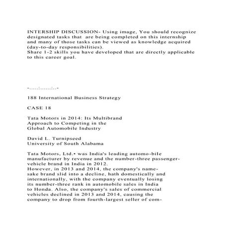 INTERSHIP DISCUSSION- Using image, You should recognize designated.docx