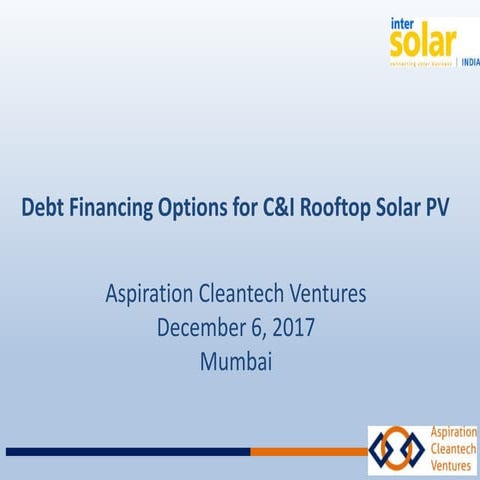 Debt Financing Options for C&I Rooftop Solar PV | PPTX