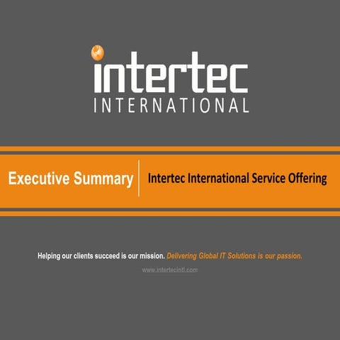 Intertec International Executive Summary 10 20 10 | PPT