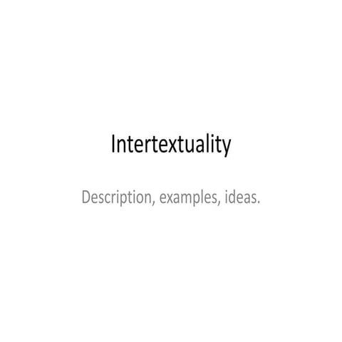 Intertextuality in Music Videos | PPTX