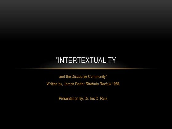 Intertextuality | PPT