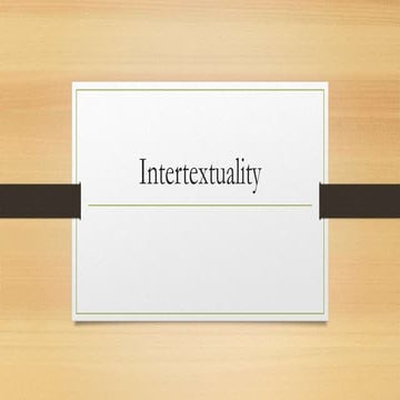 Intertextuality | PPTX