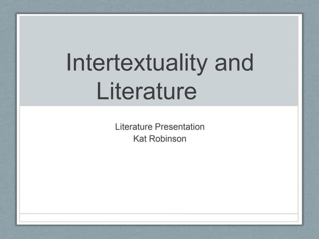 Intertextuality | PPTX