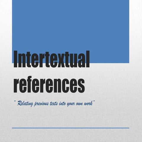 Intertextual references | PPT