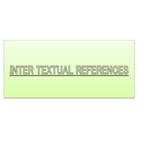 Inter textual references | PPT