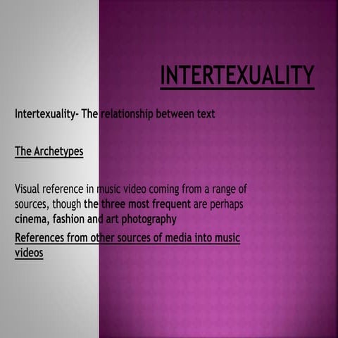 Intertextuality in Music Videos | PPTX