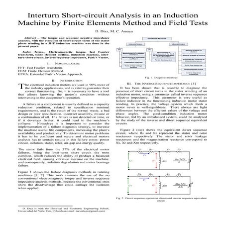 Interturn short circuit analysis in an induction machine by fem | PDF