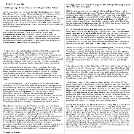 Inter Unit 9 Trade Text Bank 1+2 | DOC