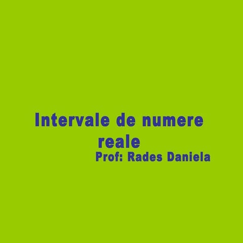 Intervale de numere | PPT