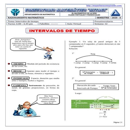 Hojas De Trabajo De Tiempo, Intervalos De 5 Minutos