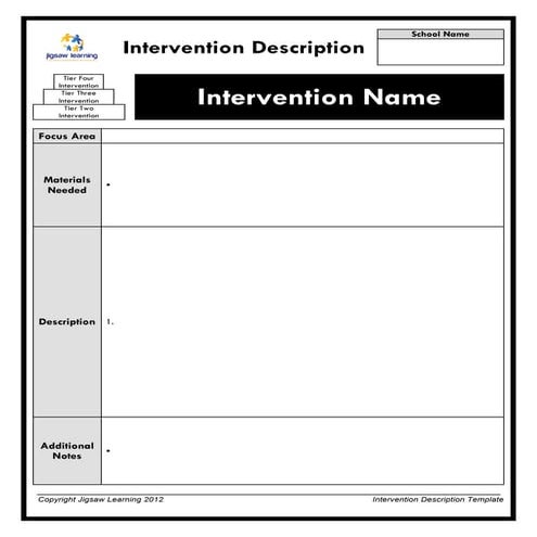Intervention Description Template | PDF
