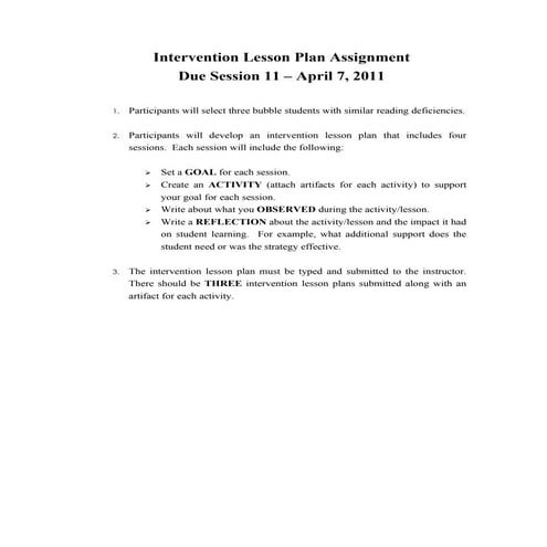 Intervention Plan Instructitons | DOC