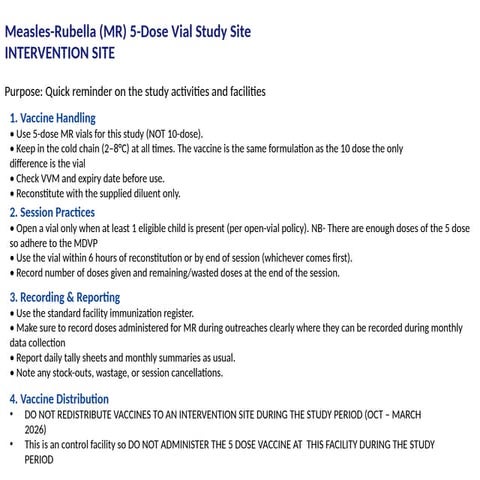 intervention site job aid for HPV Training | PPTX