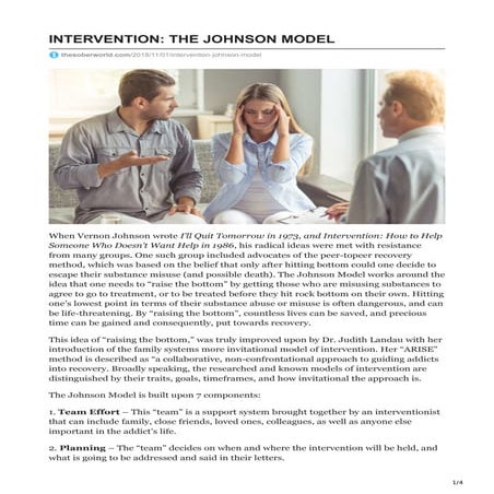 Intervention the johnson model | PDF