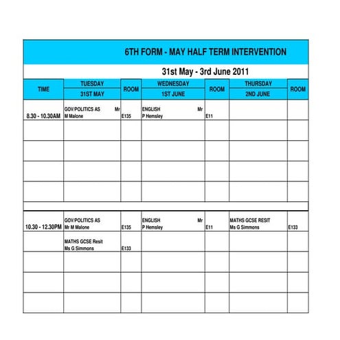 Half Term Intervention year 12 & 13 | PDF