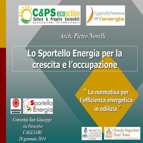 La normativa per l’efficienza energetica in edilizia - Pietro Novelli | PPT